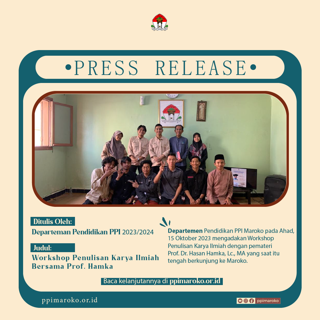 Workshop Penulisan Karya Ilmiah Bersama Prof. Hamka | PPI Maroko